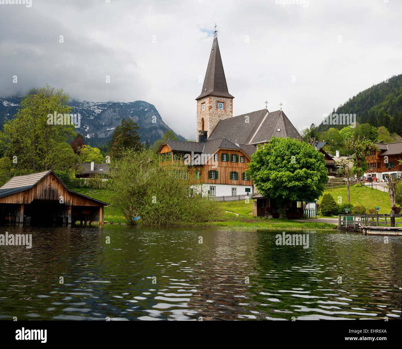 Altaussee in spring, Altaussee, Salzkammergut, Styria, Austria Stock ...