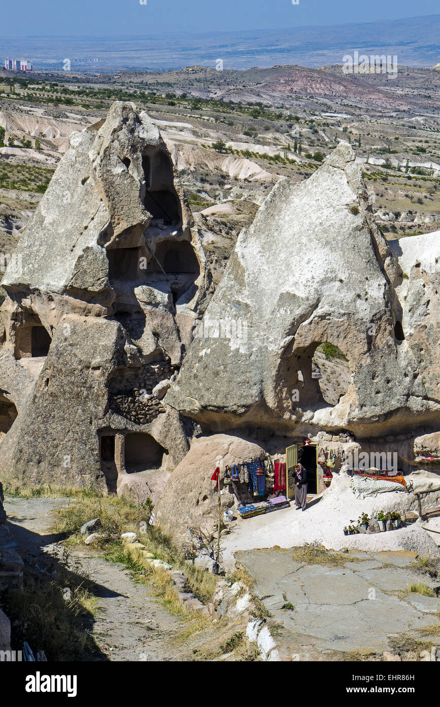 Turkey Cappadocia Uchisar Uchisar Castle Stock Photo - Alamy