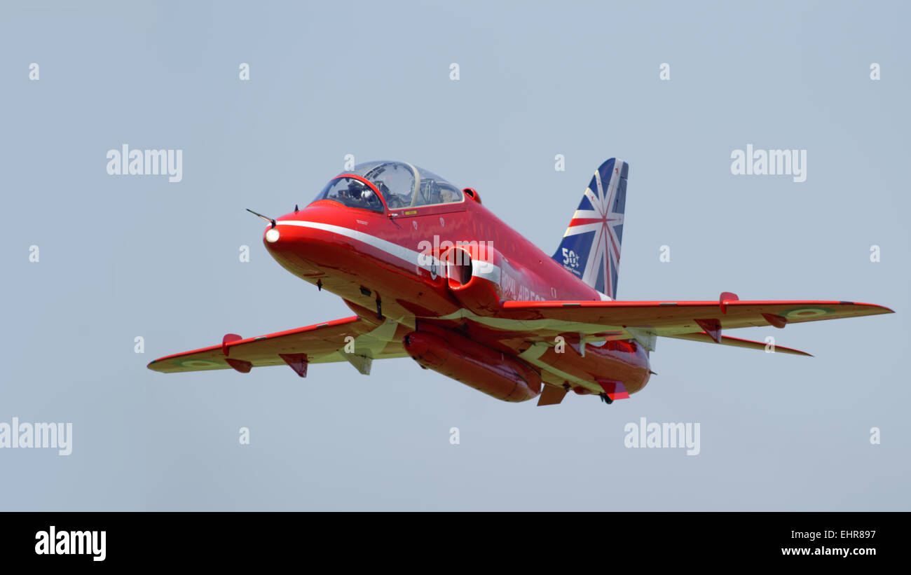 Red Arrows Hawk at takeoff Stock Photo - Alamy