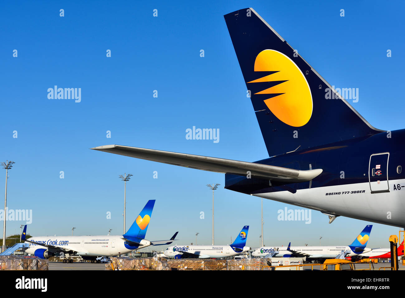 Condor planes, lineup, Munich Airport "Franz Josef Strauss", Munich ...