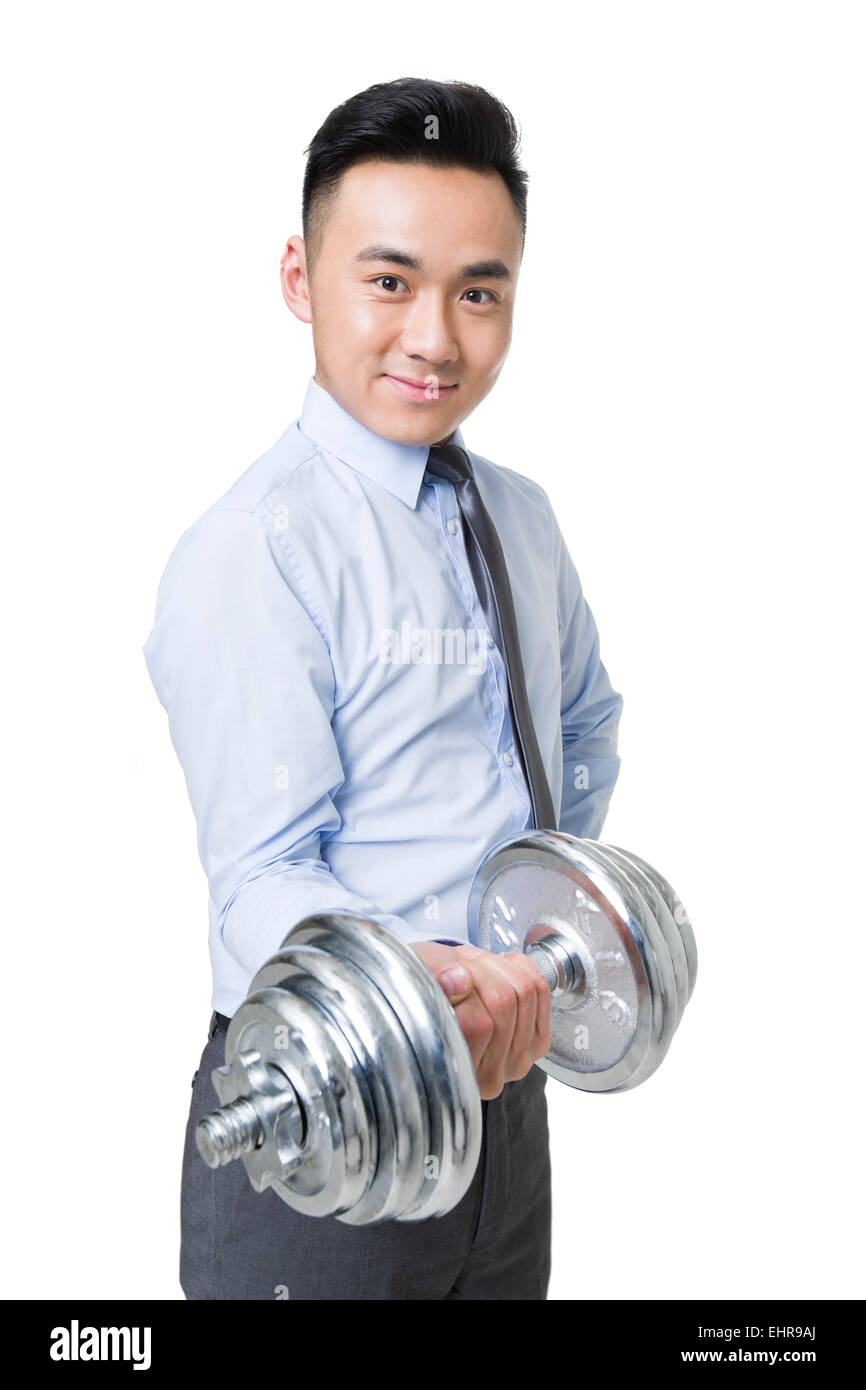 Smiling chinese man lifting hi-res stock photography and images - Alamy