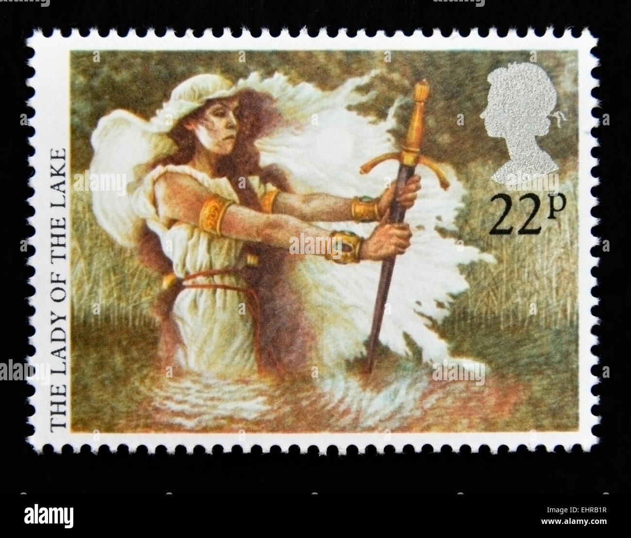 Postage stamp. Great Britain. Queen Elizabeth II. 1985. Arthurian ...