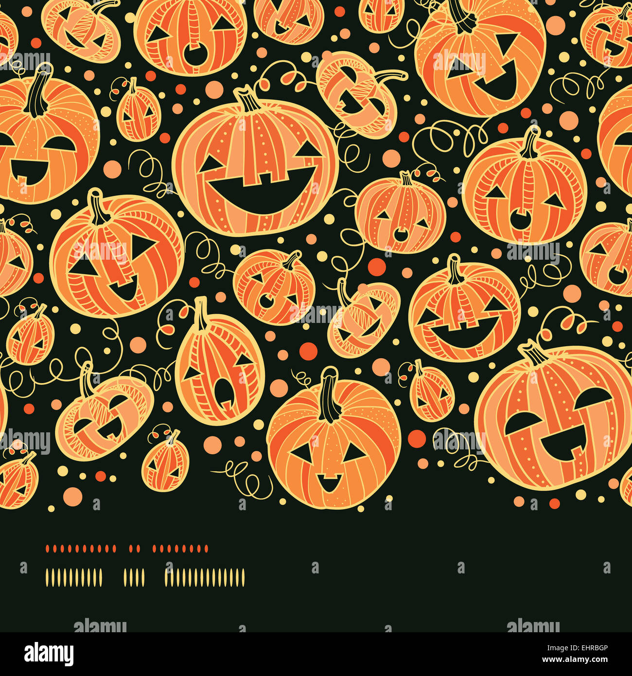 Halloween pumpkins horizontal border seamless pattern background Stock ...