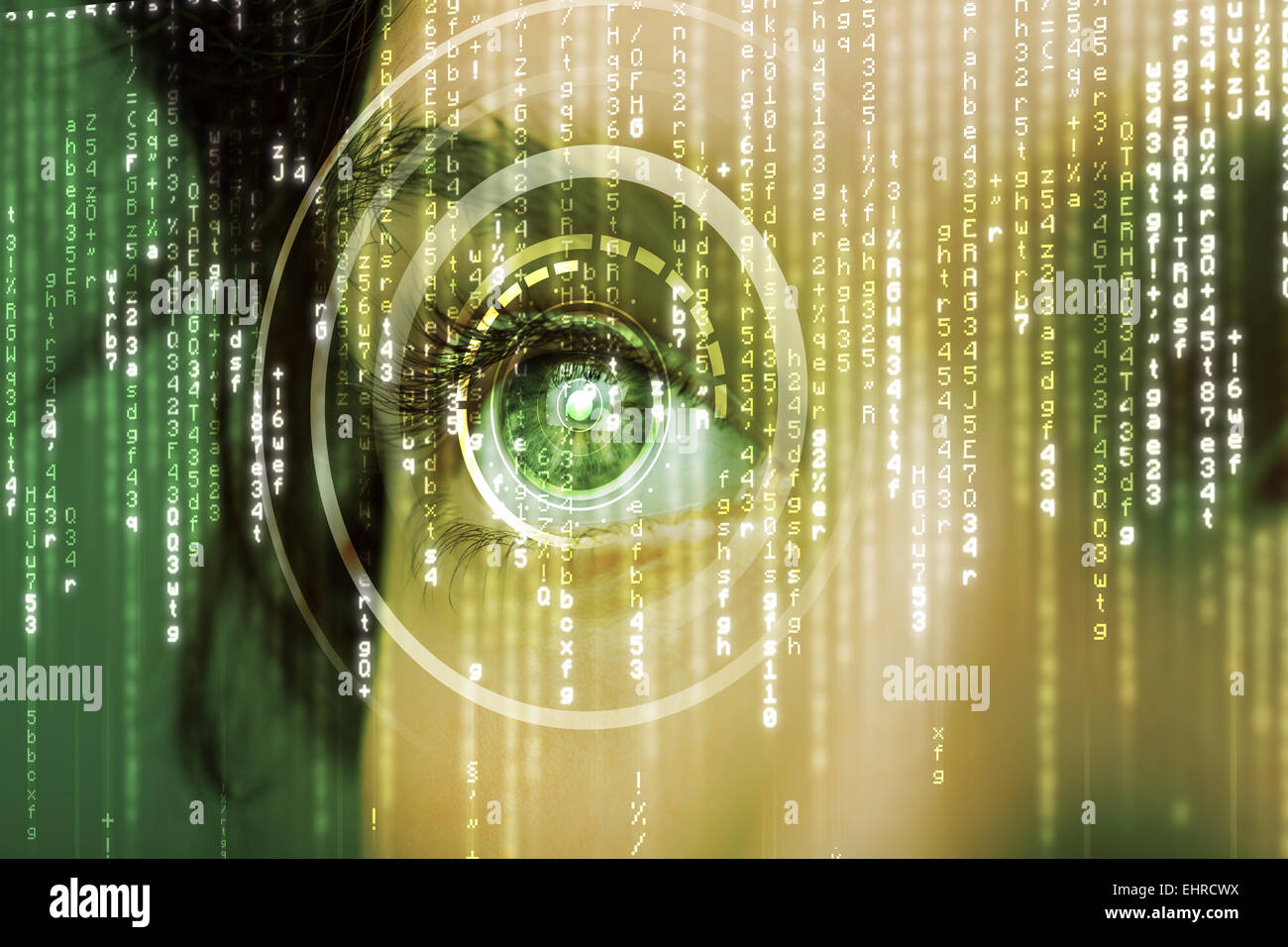 Modern cyber woman with matrix eye Stock Photo - Alamy