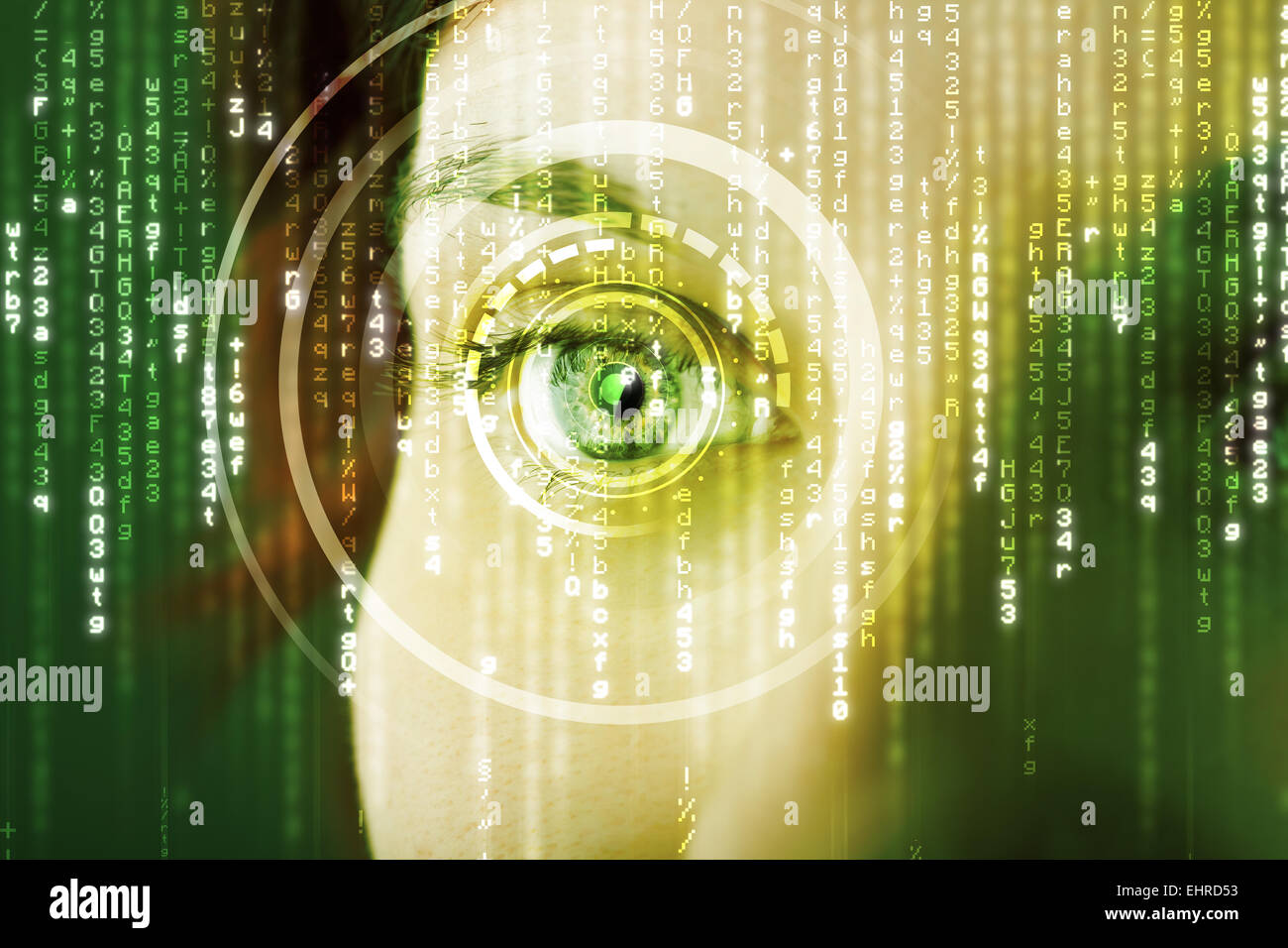 Modern cyber woman with matrix eye Stock Photo - Alamy