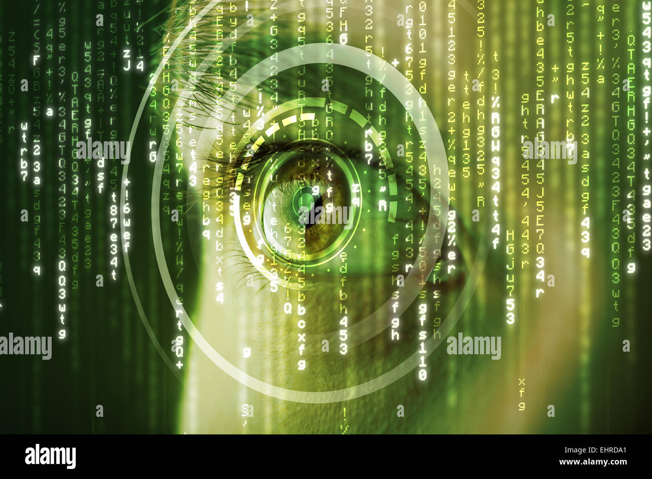 Modern cyber woman with matrix eye Stock Photo - Alamy