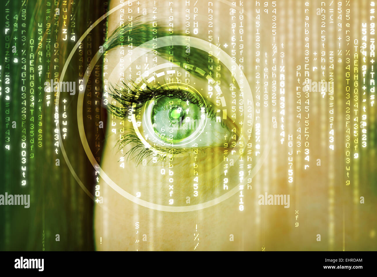 Modern cyber woman with matrix eye Stock Photo - Alamy
