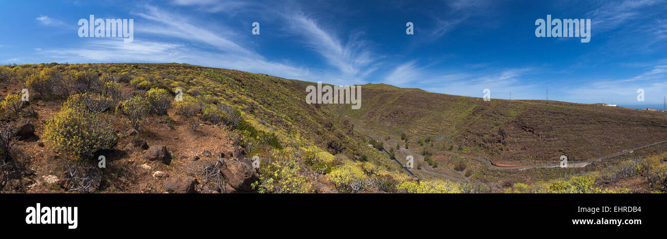 Barranco de Guayadeque Ravine, Gran Canaria, sight of archeological and ...