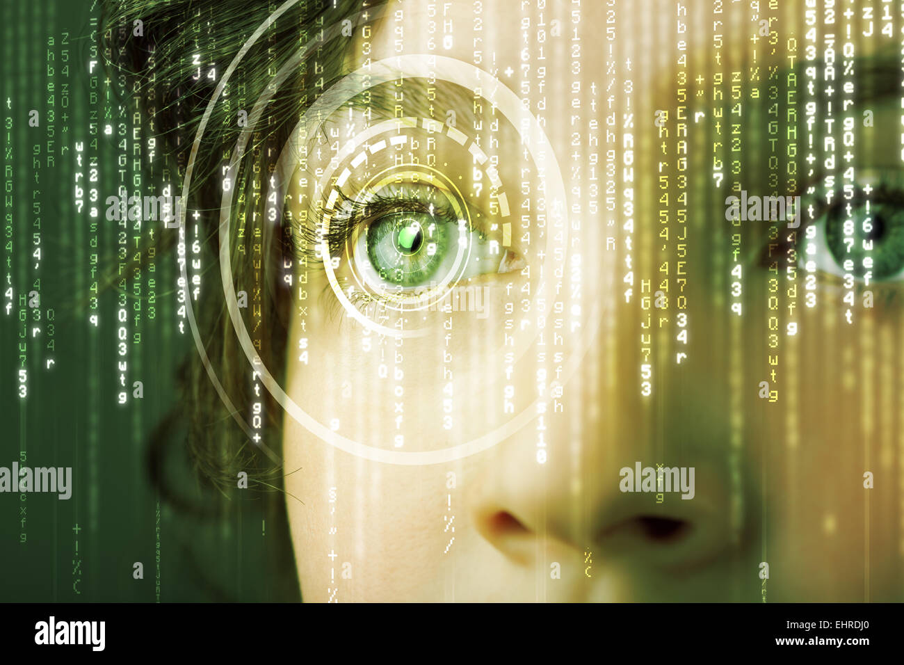 Modern cyber woman with matrix eye Stock Photo - Alamy