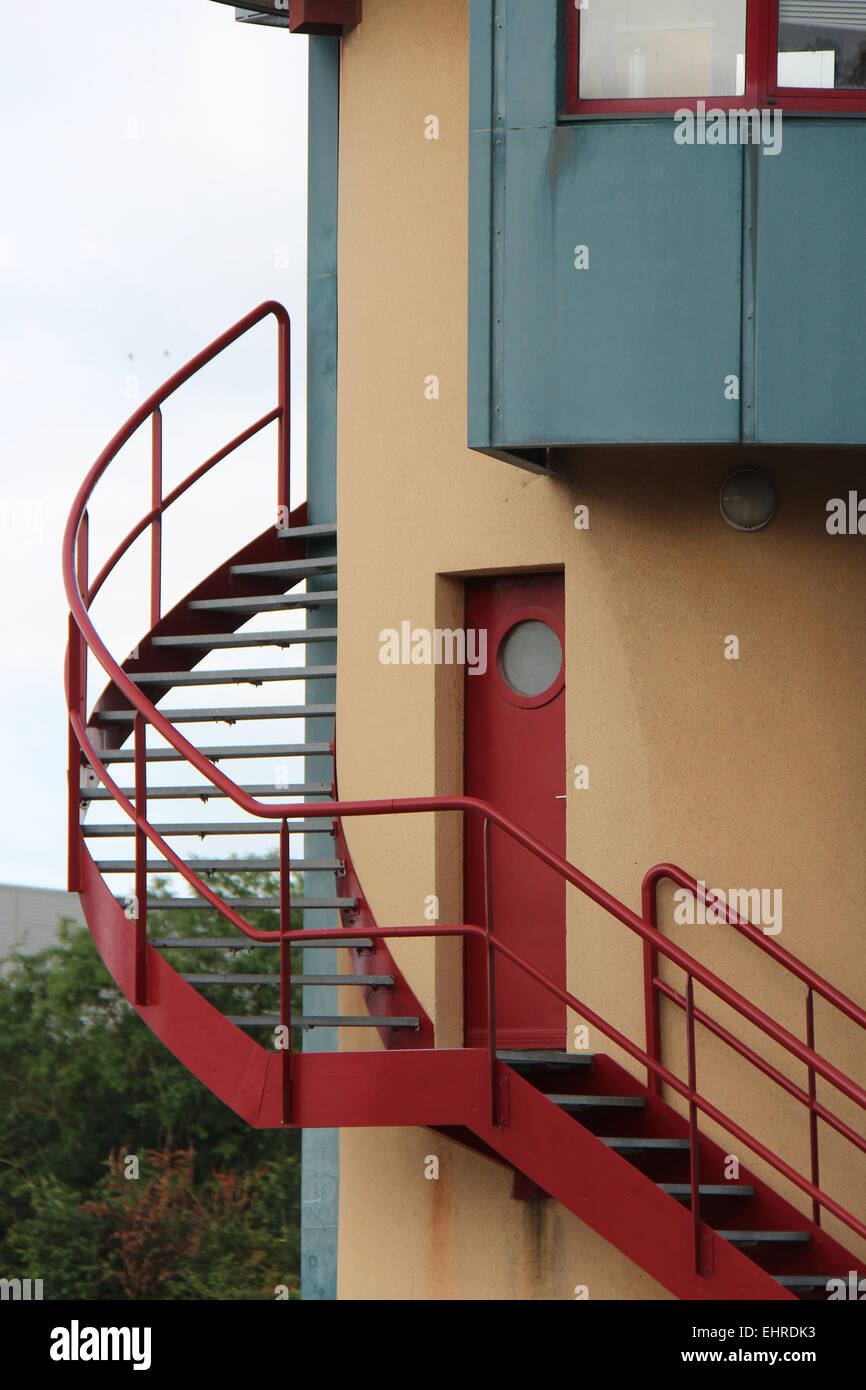 The fire escape of a building situated in Bénouville, France, was ...