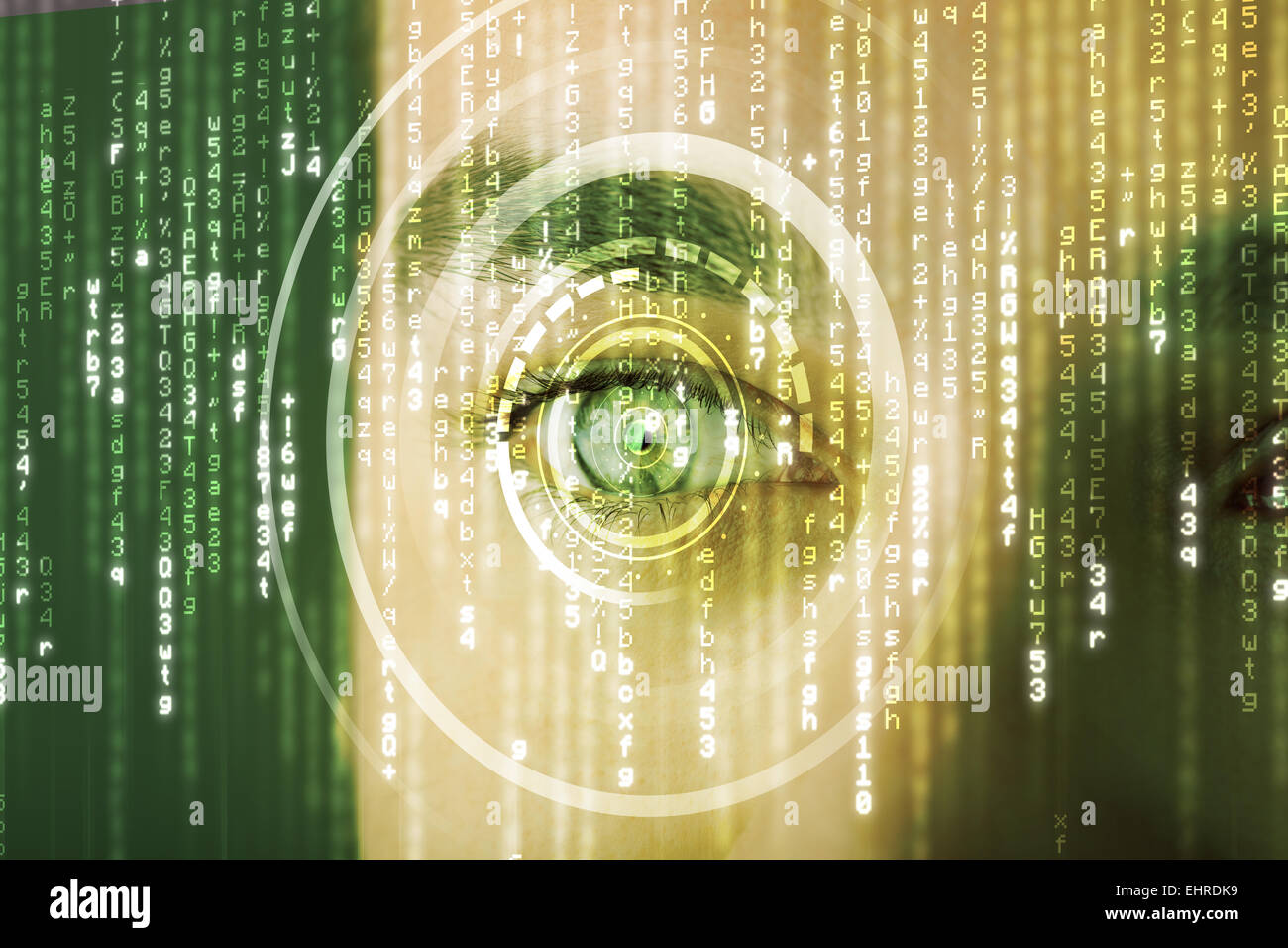 Modern cyber soldier with target matrix eye Stock Photo - Alamy