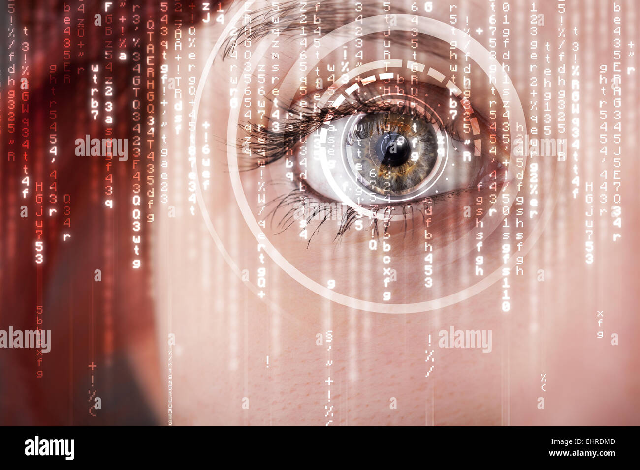 Modern cyber woman with matrix eye Stock Photo - Alamy