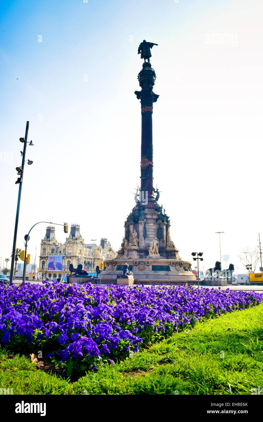 Image of the christopher columbus monument in barcelona hi-res stock ...