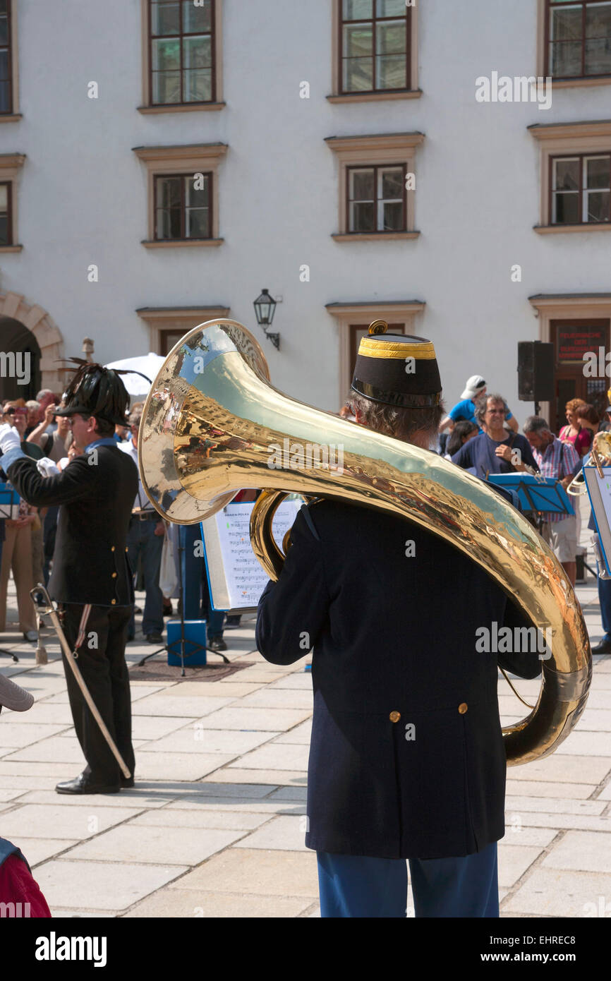 Military brass band performing in Hofburg, Vienna Stock Photo - Alamy