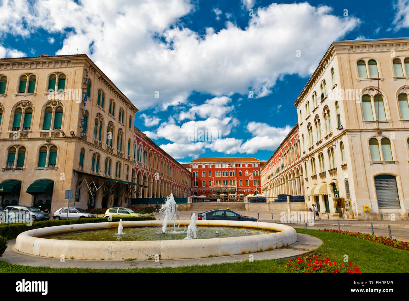 The Fountain and Republic Square in Split, Croatia Stock Photo - Alamy