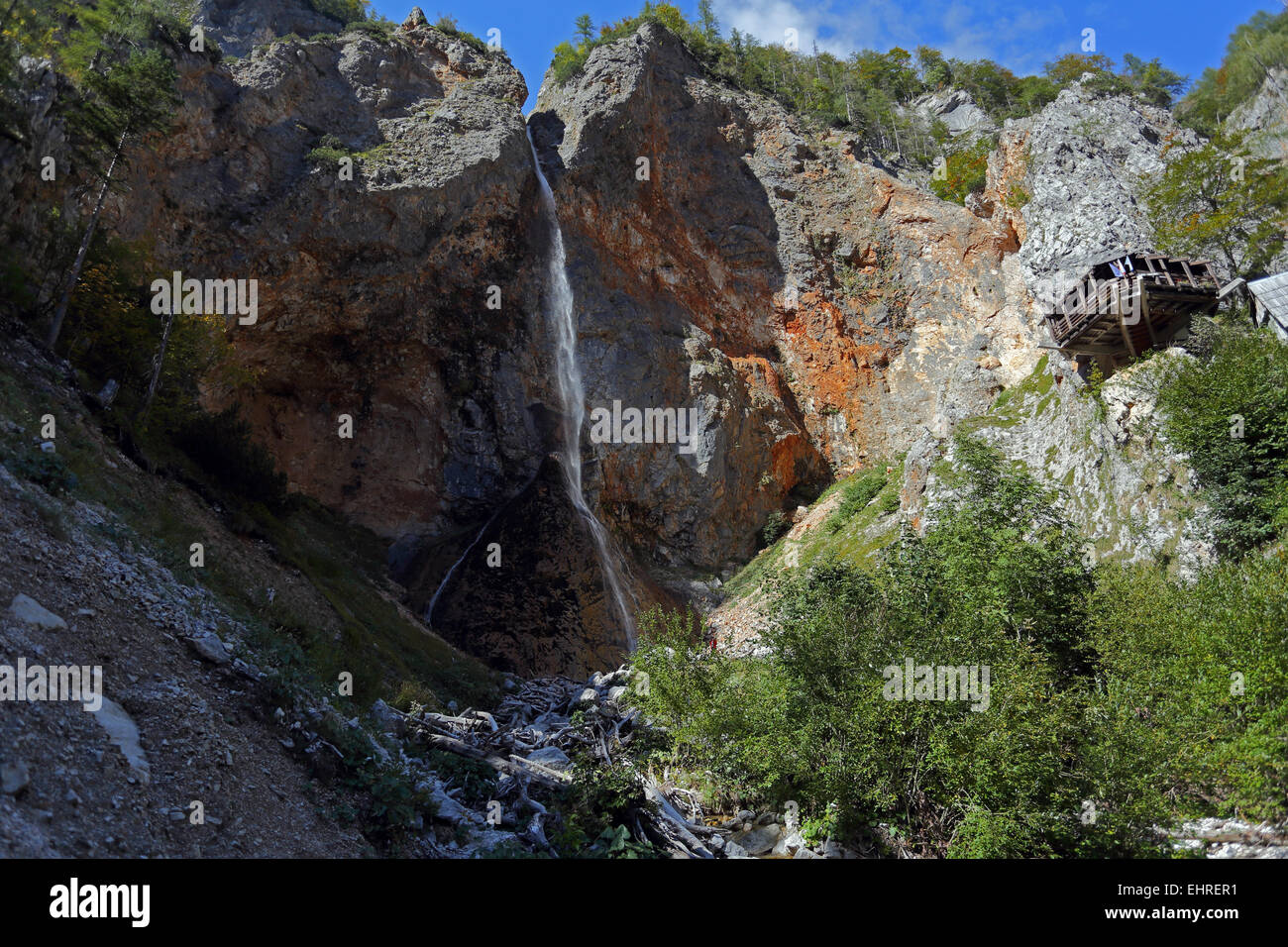 Rinka waterfall, Karawanks, Alps, Slovenia Stock Photo - Alamy