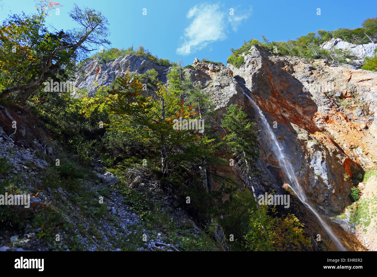Rinka waterfall, Karawanks, Alps, Slovenia Stock Photo - Alamy