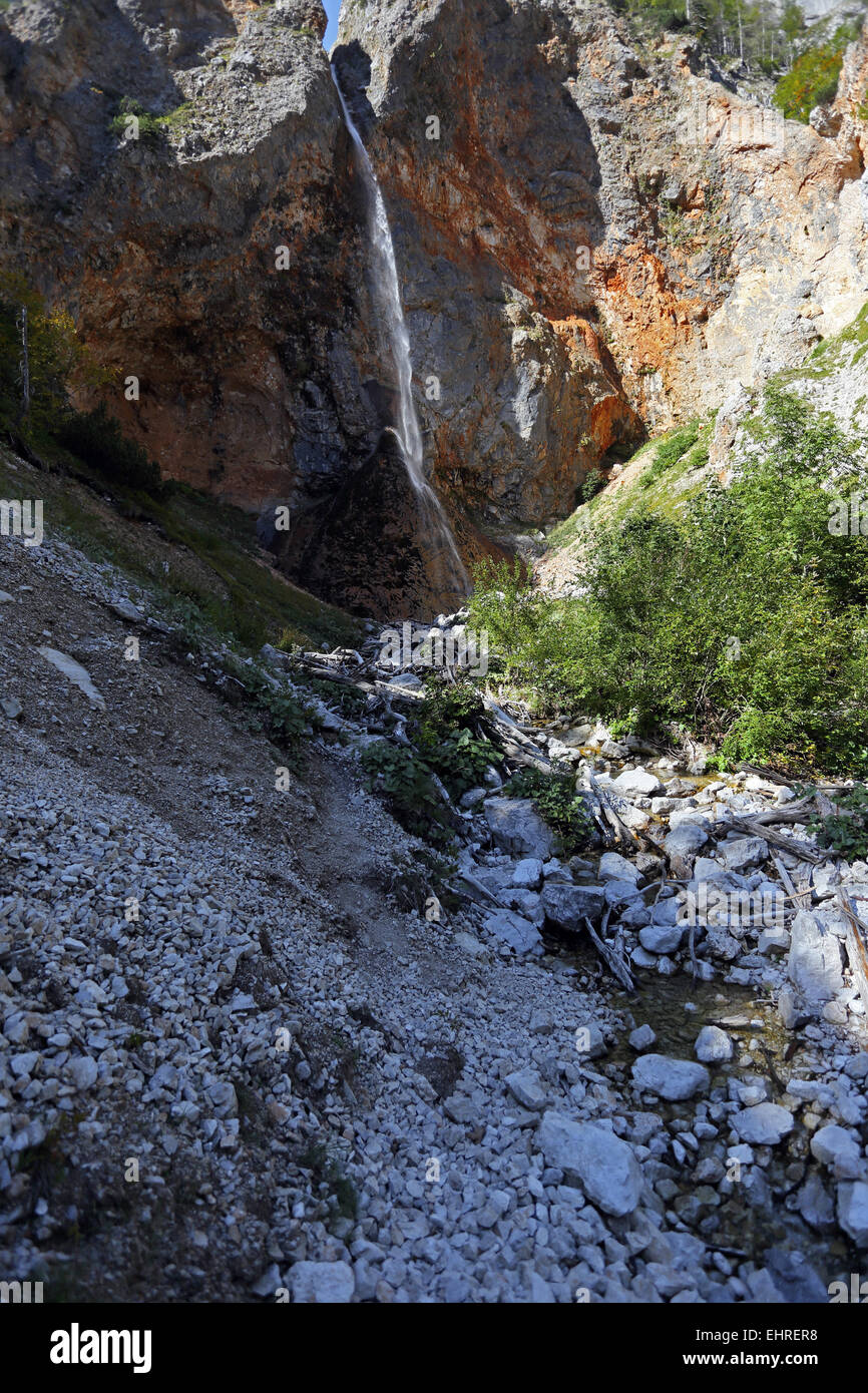 Rinka waterfall, Karawanks, Alps, Slovenia Stock Photo - Alamy