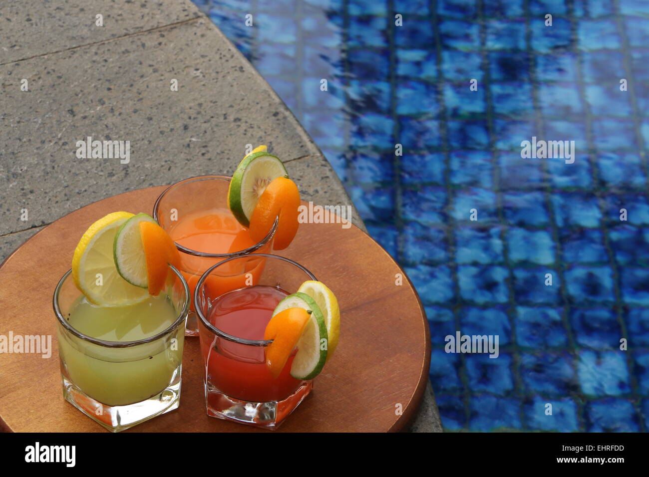 Drinks by the Pool Stock Photo - Alamy