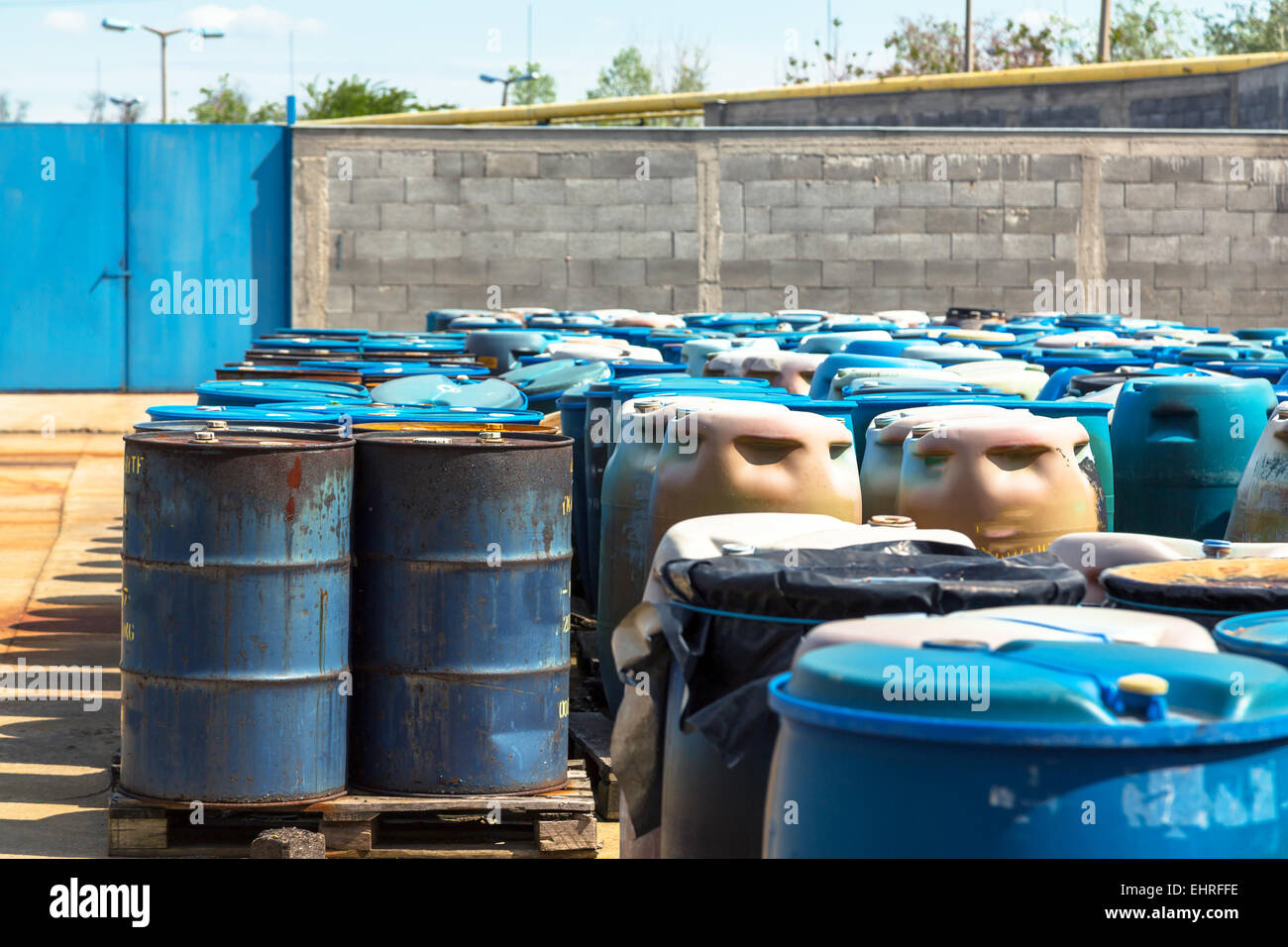 Several barrels of toxic Stock Photo - Alamy