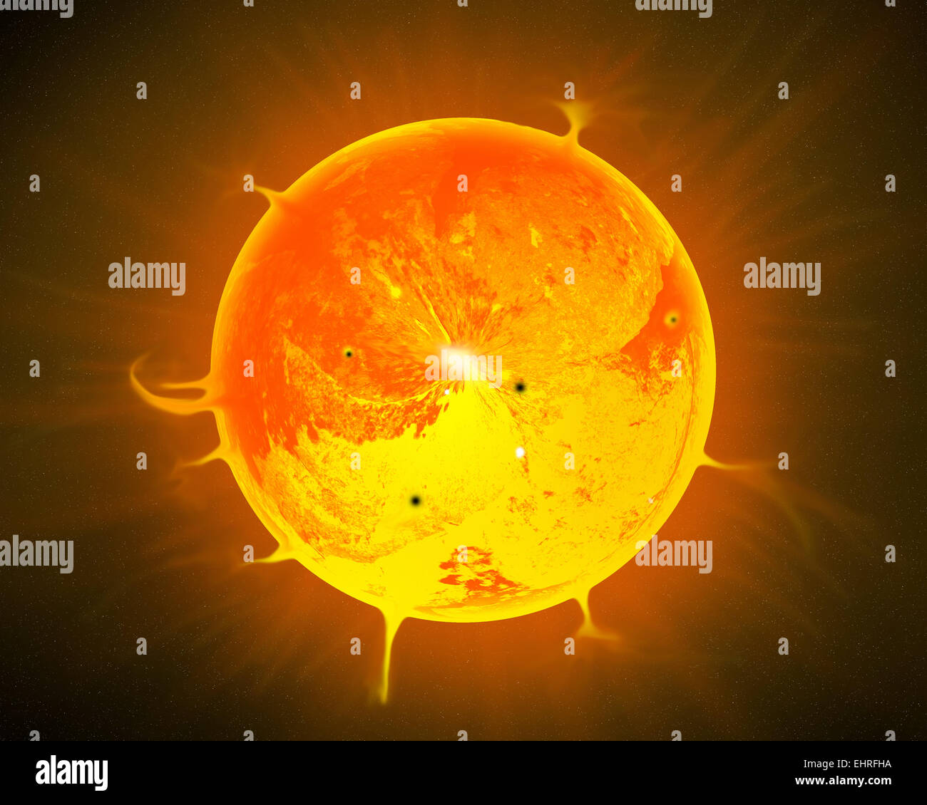 Illustration of a alien sun Stock Photo - Alamy