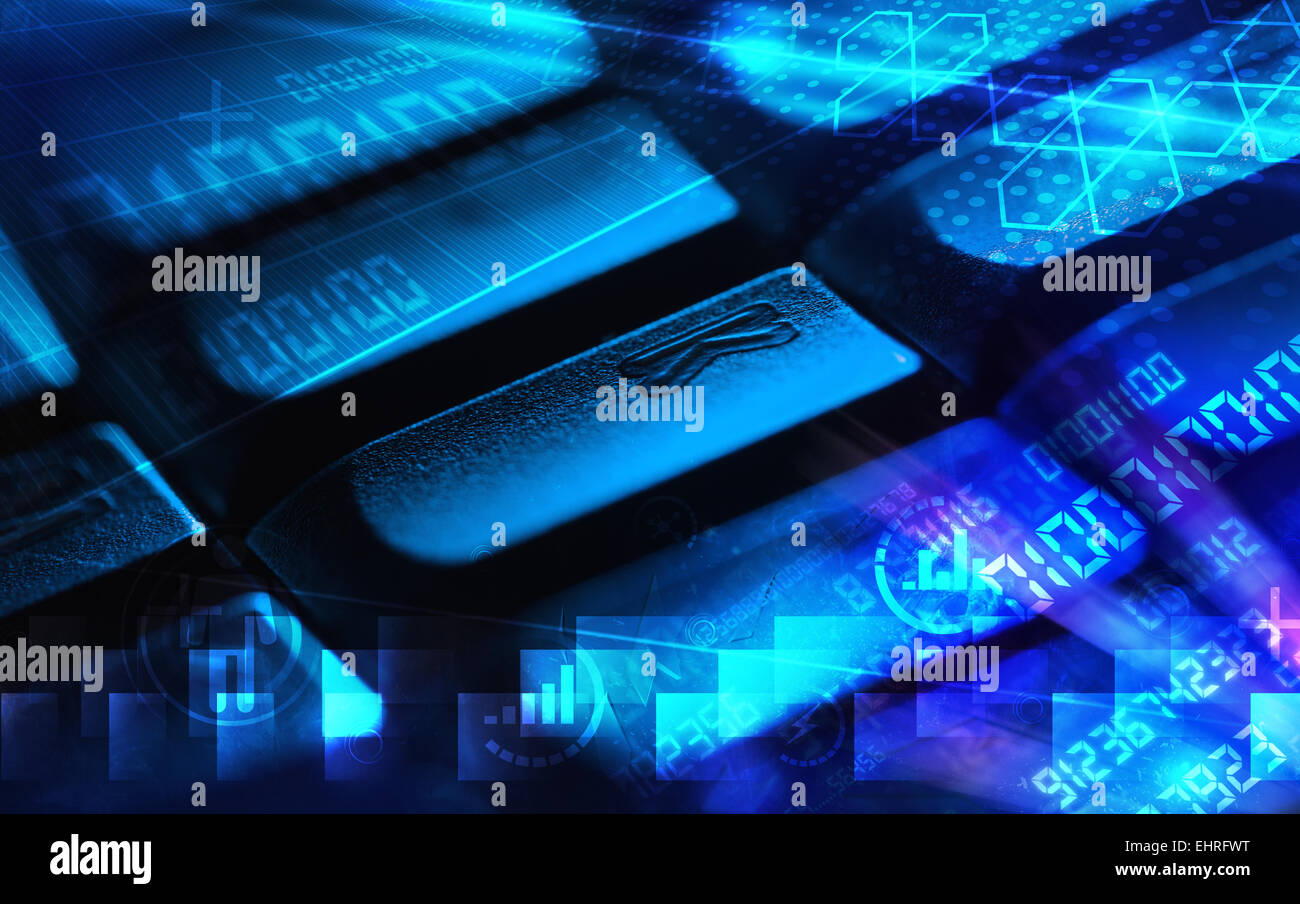 Keyboard with glowing programming codes Stock Photo - Alamy