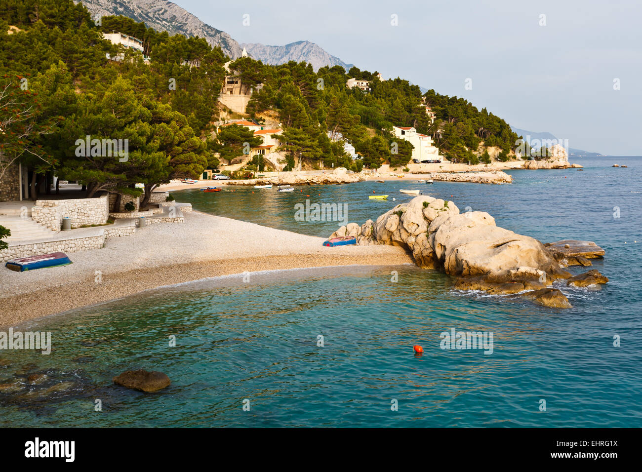 Adriatic Beach in Brela Village, Croatia Stock Photo - Alamy