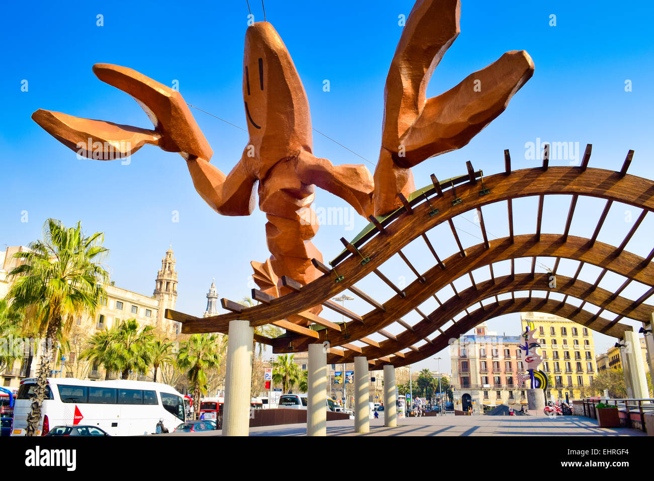 Lobster sculpture gambrinus barcelona hi-res stock photography and ...