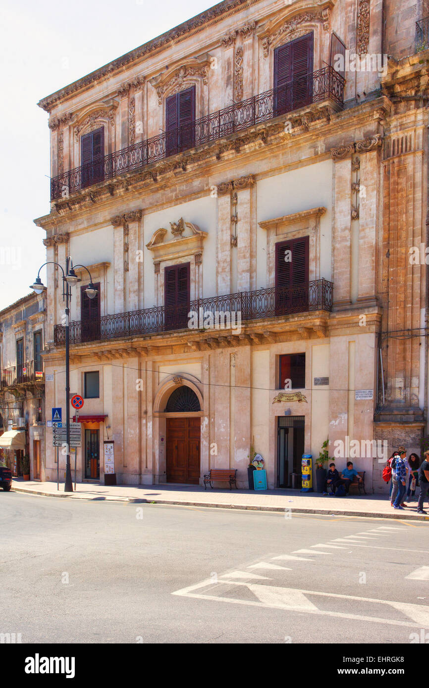 Noble palace in Modica town, Sicily Stock Photo - Alamy