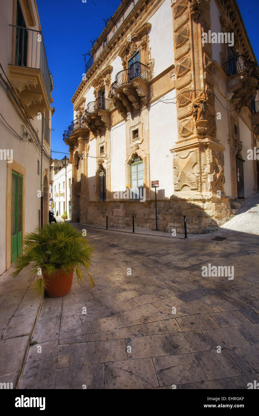 Beneventano Palace in Scicli town, Sicily Stock Photo - Alamy