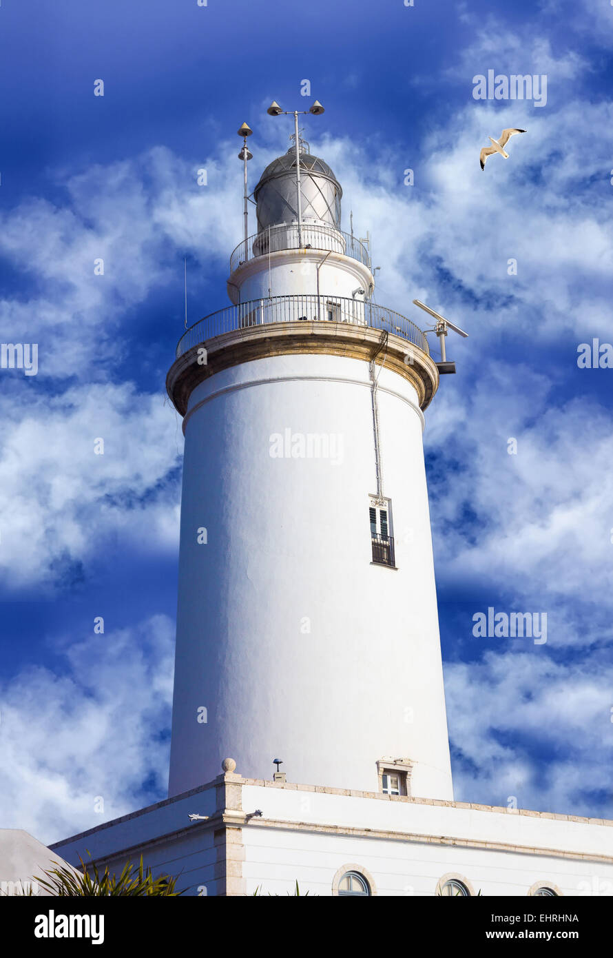 famous lighthouse of la Malagueta in Malaga Spain Stock Photo - Alamy