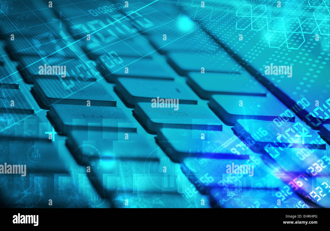 Keyboard with glowing programming codes Stock Photo - Alamy
