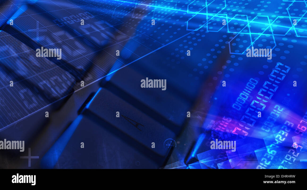 Keyboard with glowing programming codes Stock Photo - Alamy
