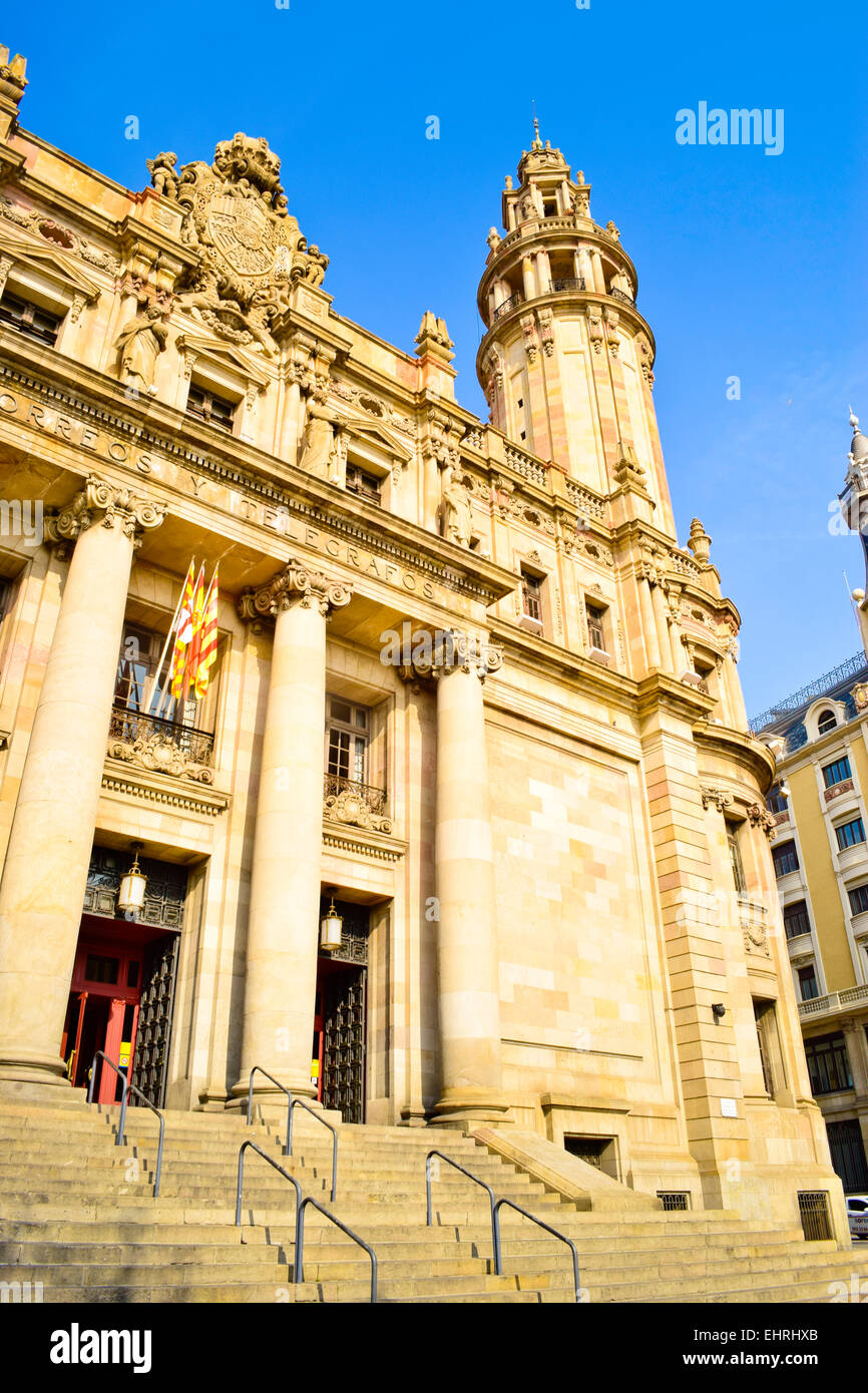 Central post office building. Barcelona, Catalonia, Spain Stock Photo ...