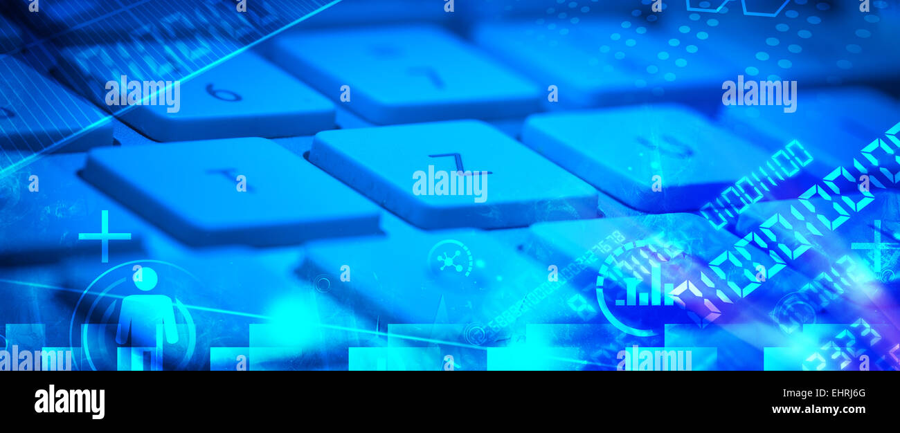 Keyboard with glowing programming codes Stock Photo - Alamy