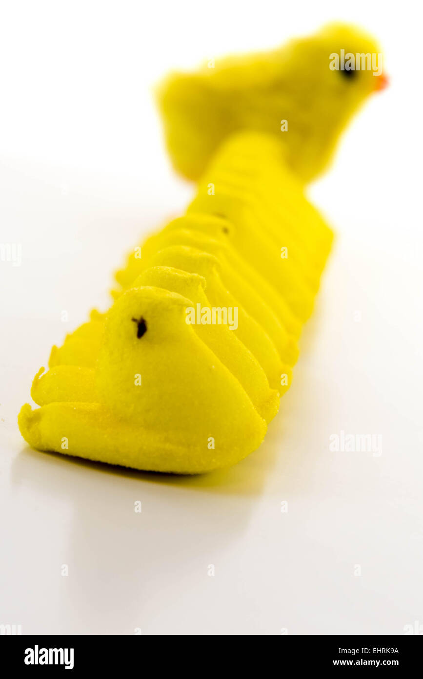 yellow marshmallow chicks Stock Photo - Alamy