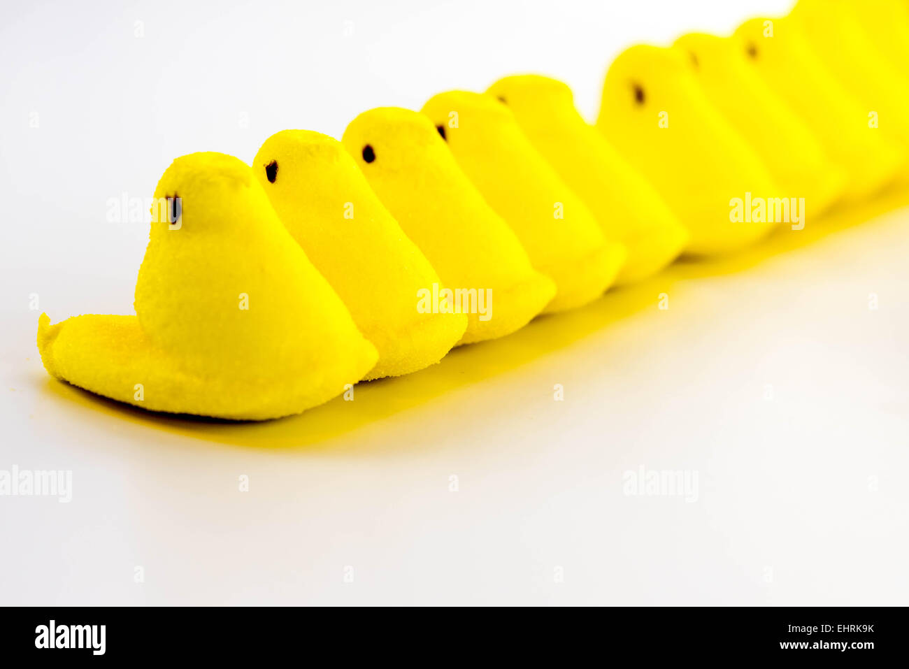 yellow marshmallow chicks Stock Photo - Alamy