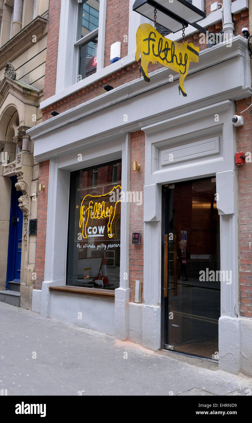the filthy cow restaurant in tib lane, manchester Stock Photo - Alamy