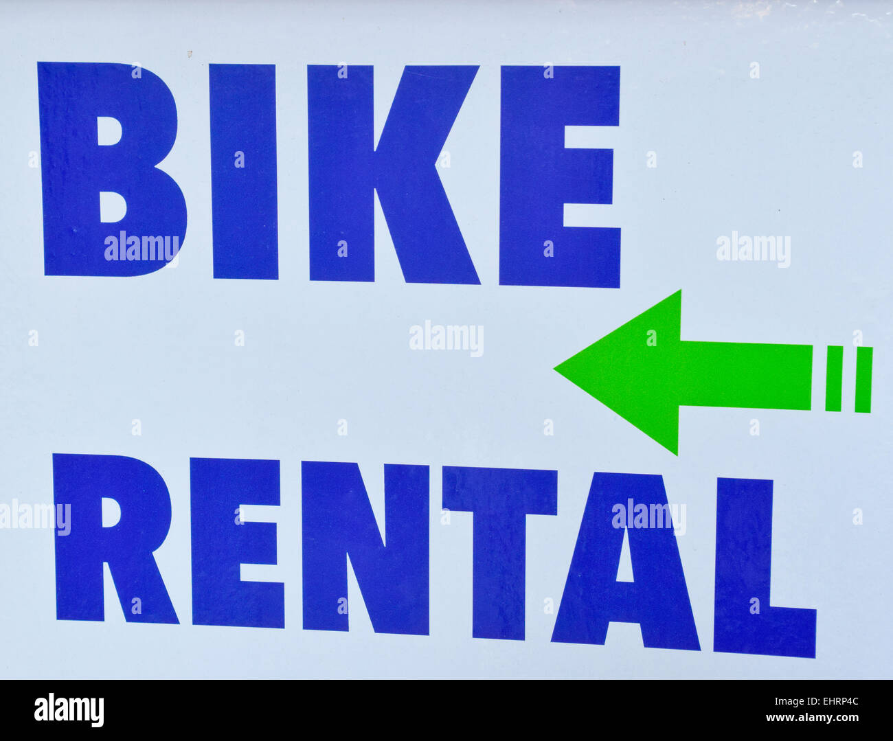 Bike rental sign Stock Photo - Alamy
