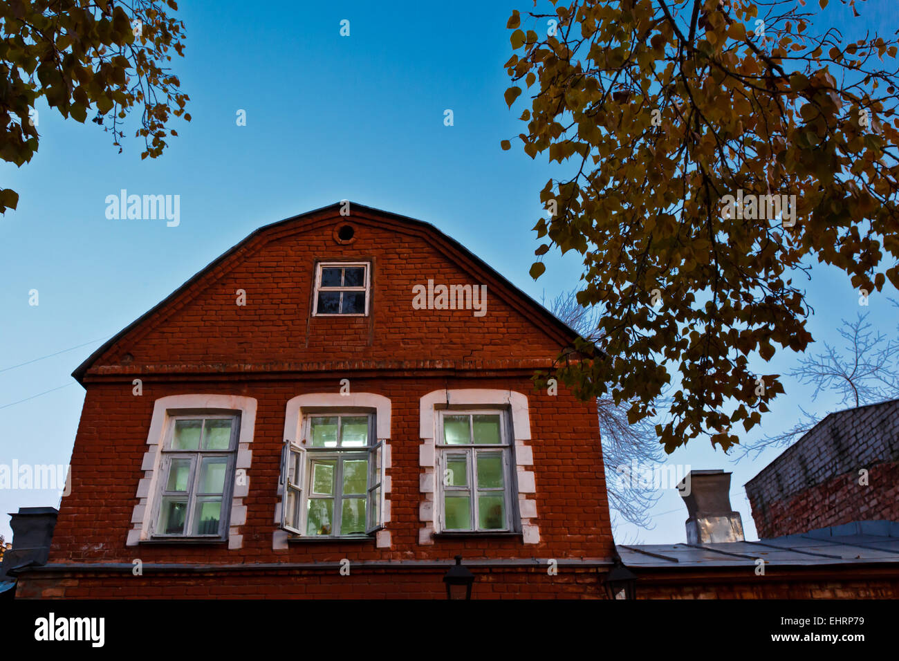 Traditional Red Brick House in Samara, Russia Stock Photo - Alamy
