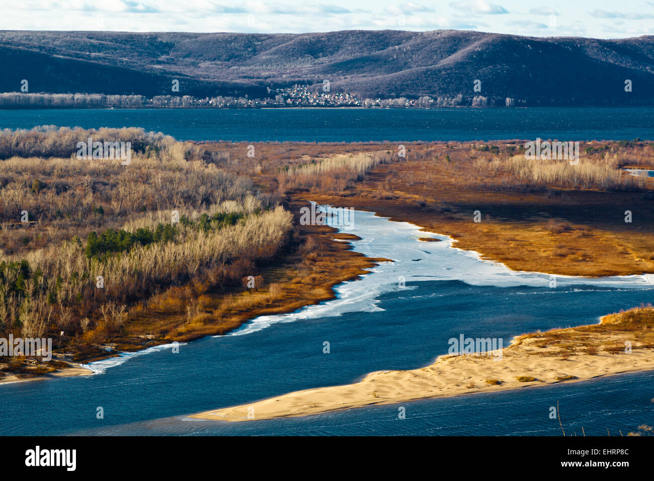 Aerial view of city by volga river hi-res stock photography and images ...