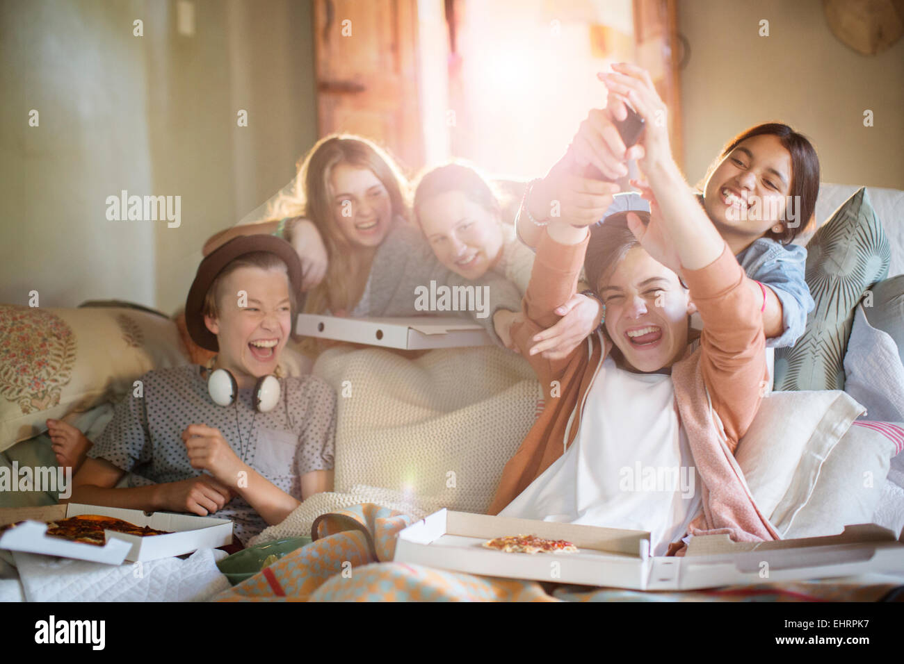 Teenager friends 14 years living room hi-res stock photography and ...