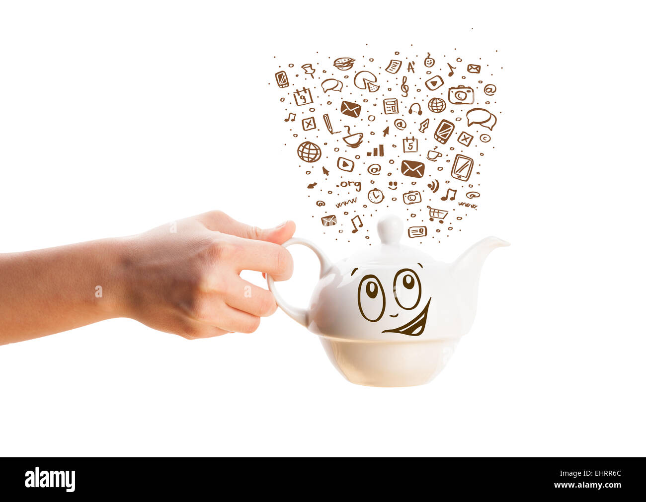 Clock icon hand drawn Cut Out Stock Images & Pictures - Alamy