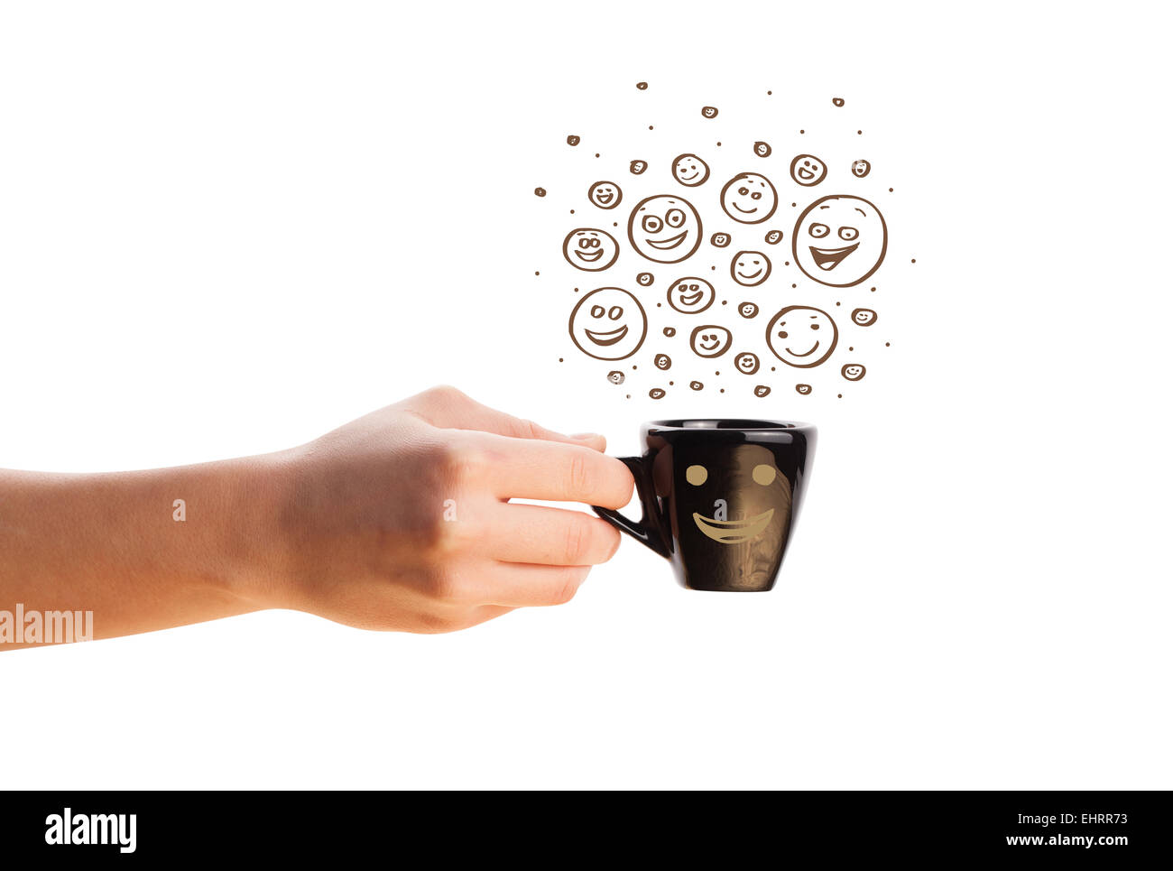 Coffee Break Cappuccino Smiley Face High Resolution Stock Photography ...