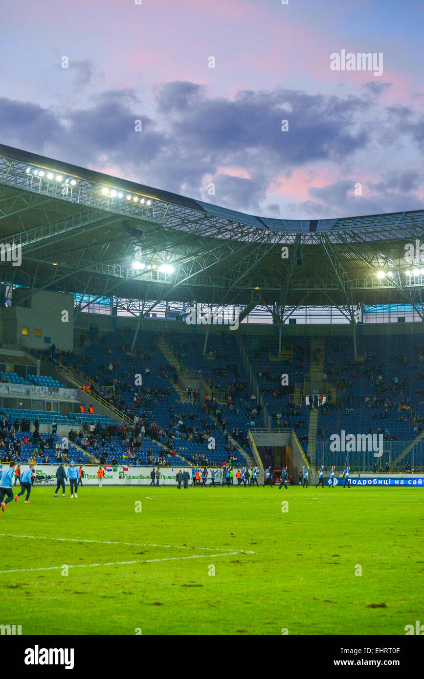 Dnipro-Arena stadium during the match between Dnipro vs Metalurg ...