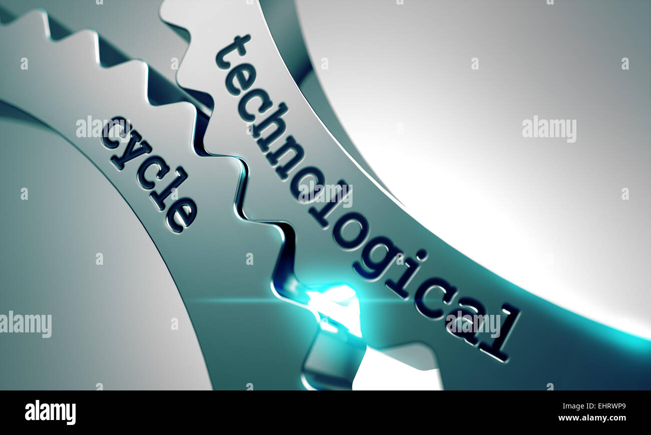 Technological Cycle on Metal Gears Stock Photo - Alamy