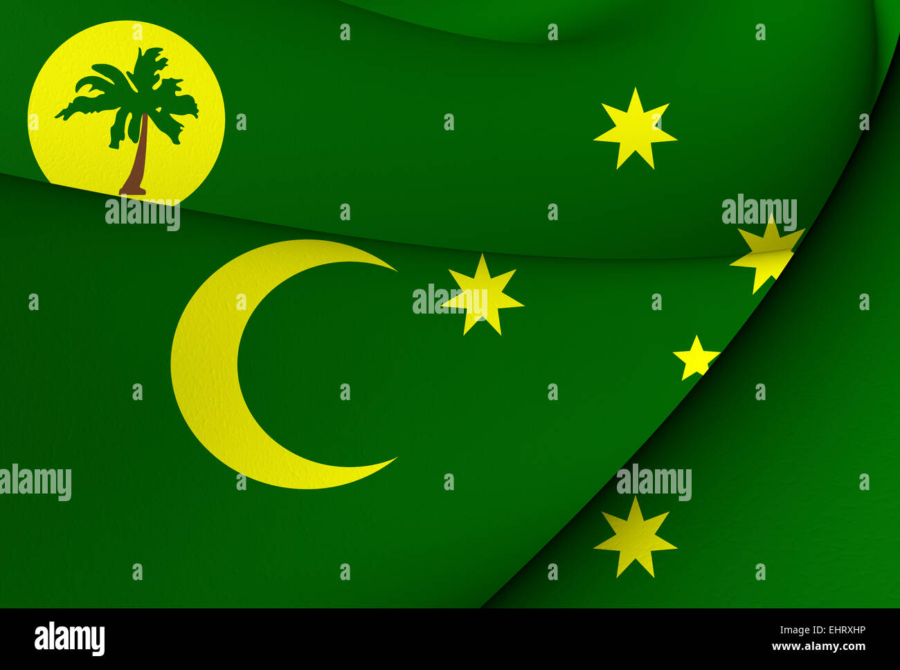 Flag of Cocos Islands. Close Up Stock Photo - Alamy