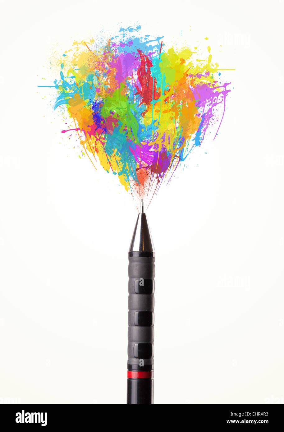 Paint splashes coming out of pen Stock Photo - Alamy