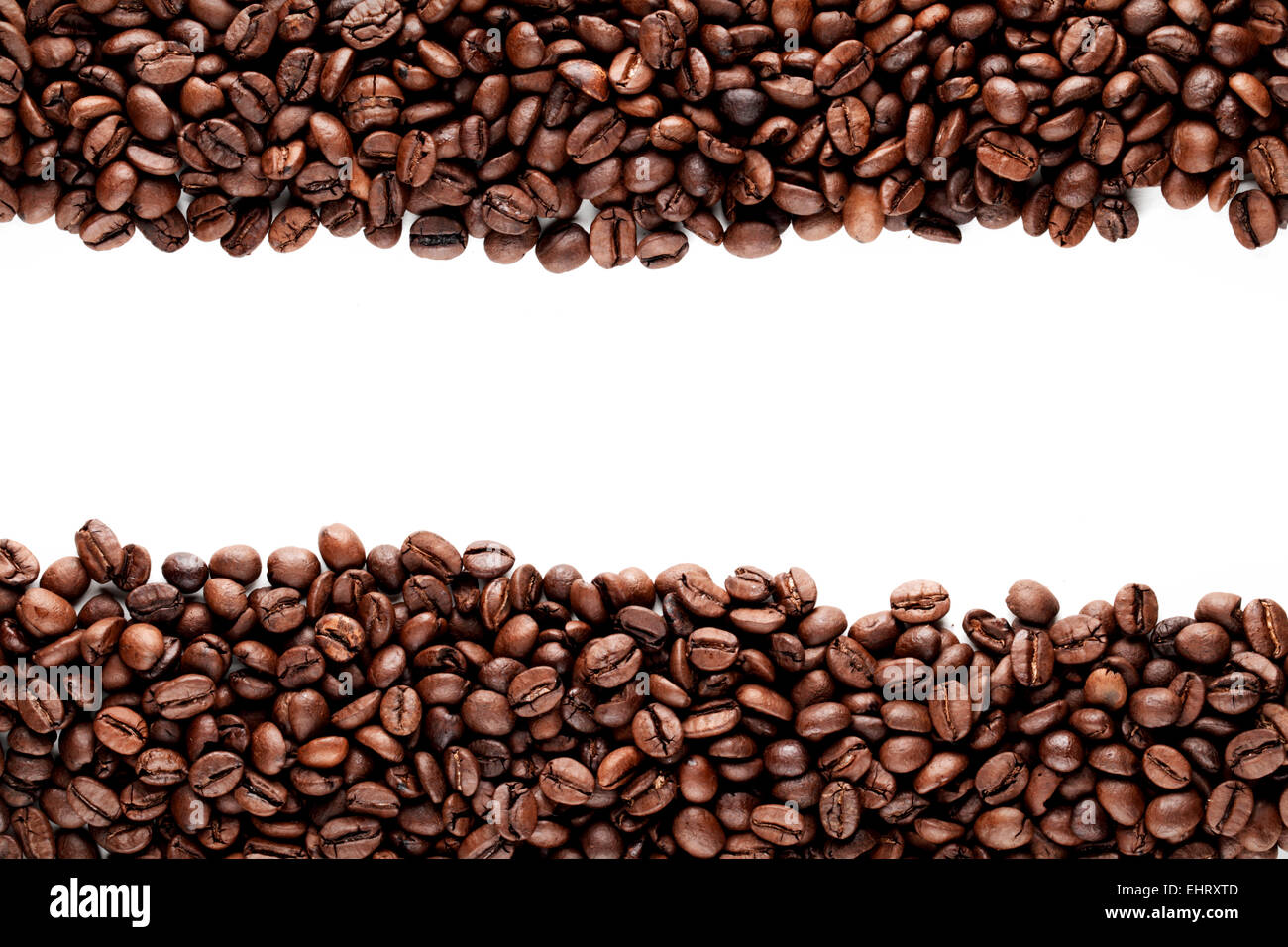 Frame of roasted coffee beans isolated on white background Stock Photo ...