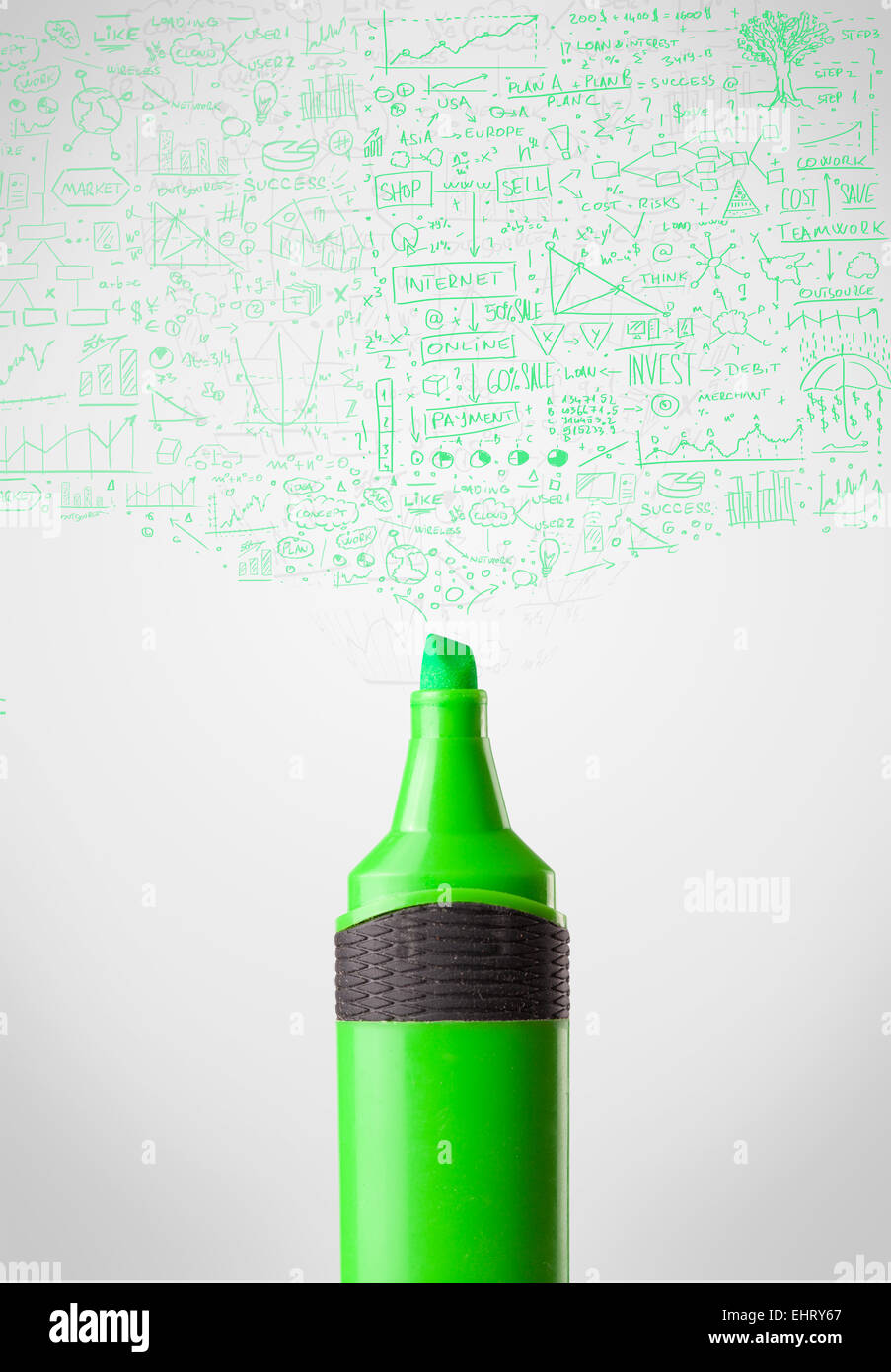 Marker close-up with diagrams Stock Photo - Alamy